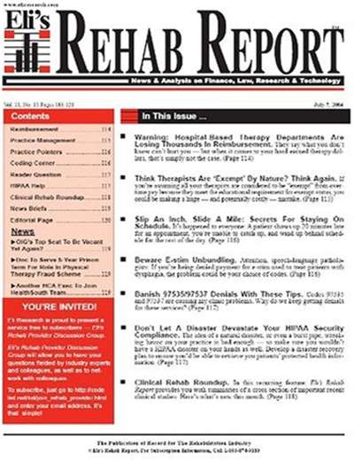 Rehab Report Magazine Subscription Canada
