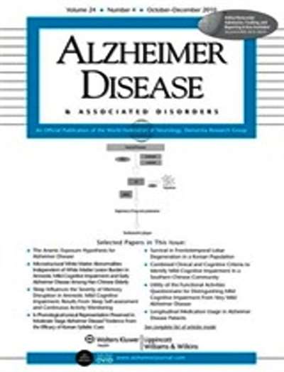 Alzheimer Disease & Associated Disorders Magazine Subscription Canada