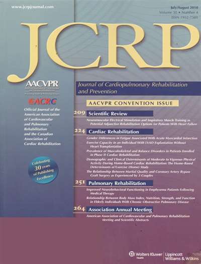 Journal Of Cardiopulmonary Rehabilitation And Prevention Magazine ...