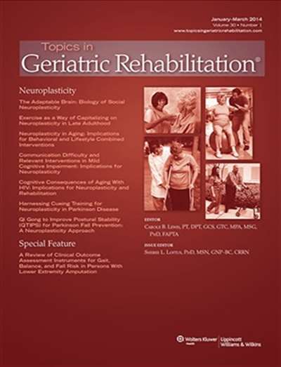 Topics In Geriatric Rehabilitation Magazine Subscription Canada