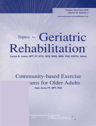 Topics In Geriatric Rehabilitation Magazine Subscription Canada