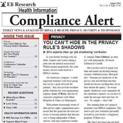 Health Information Compliance Alert Magazine Subscription Canada