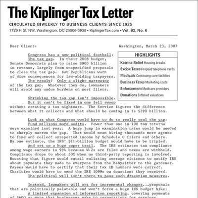 Kiplinger's Tax Letter Magazine Subscription Canada